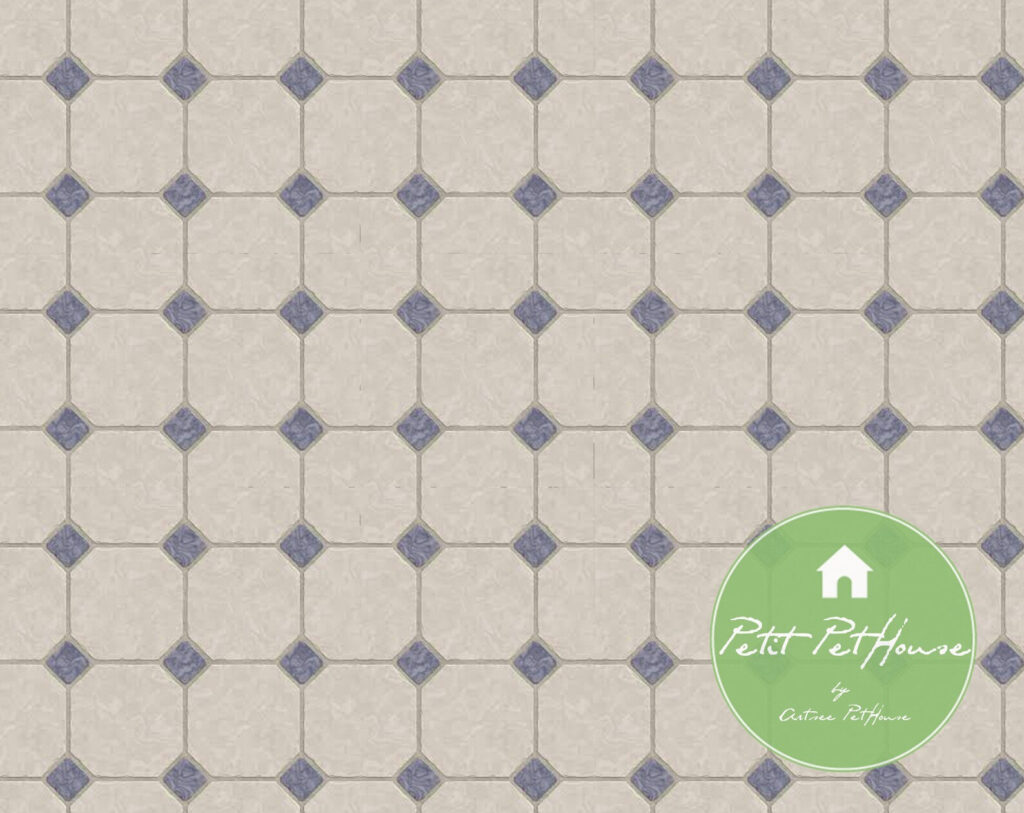 Printable Dollhouse Flooring Tile Blue | Printable Dollhouse Furniture
